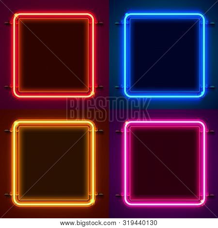 Neon Frame Sign Shape Vector & Photo (Free Trial) | Bigstock