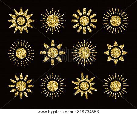 Golden Glitter Sun Vector & Photo (Free Trial) | Bigstock