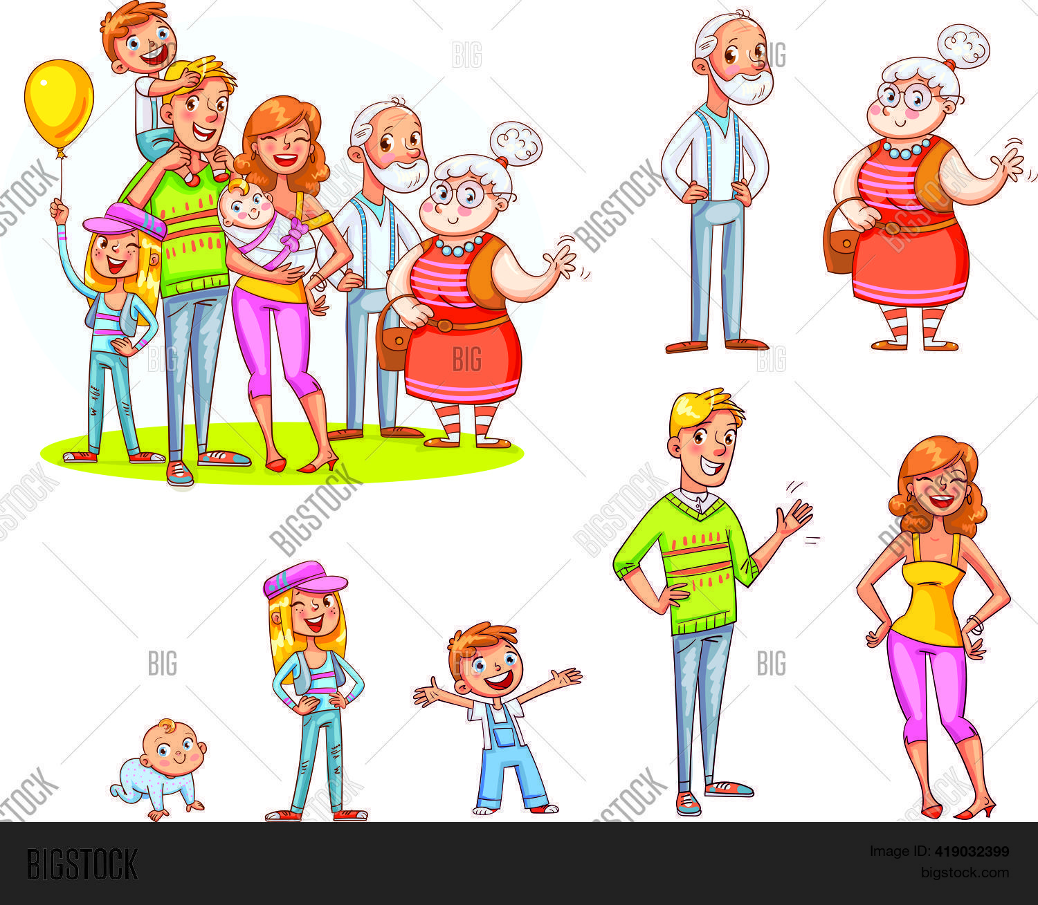 My Big Family Vector & Photo (Free Trial) | Bigstock