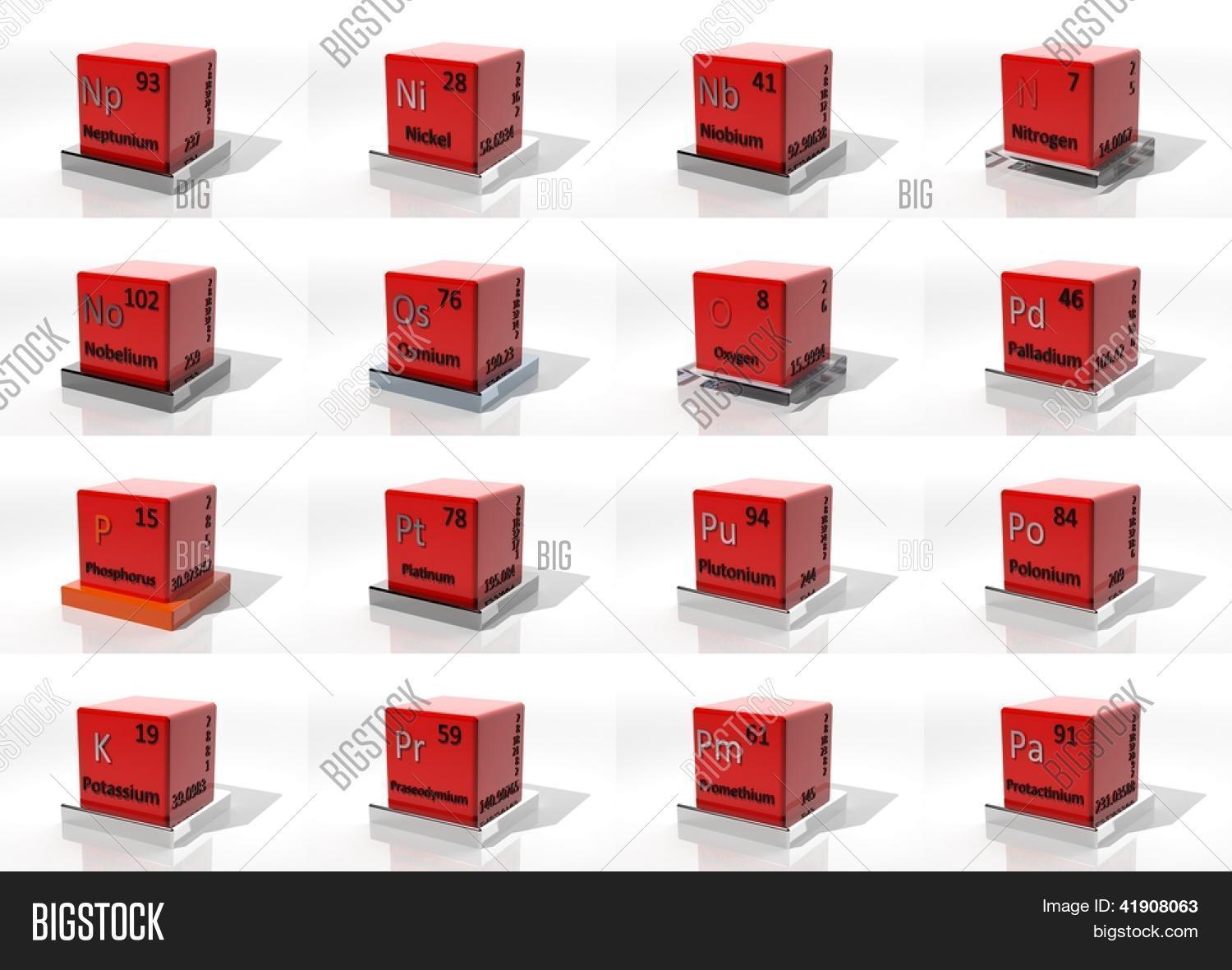 Iron Fe Chemical Element Periodic Table 3d Render