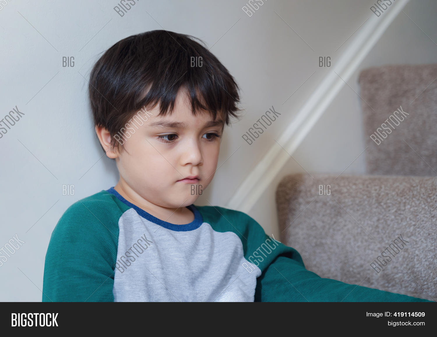 Sad Asian Boy Sitting Image & Photo (Free Trial) | Bigstock