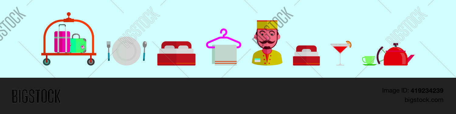 Set Concierge Cartoon Vector & Photo (Free Trial) | Bigstock