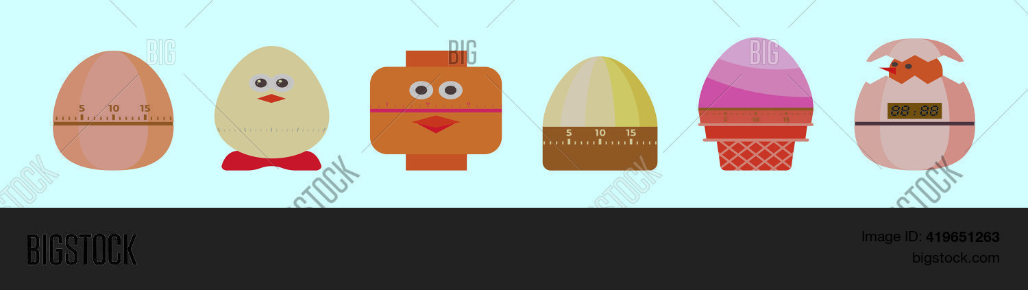 Set Egg Timer Cartoon Vector & Photo (Free Trial) | Bigstock