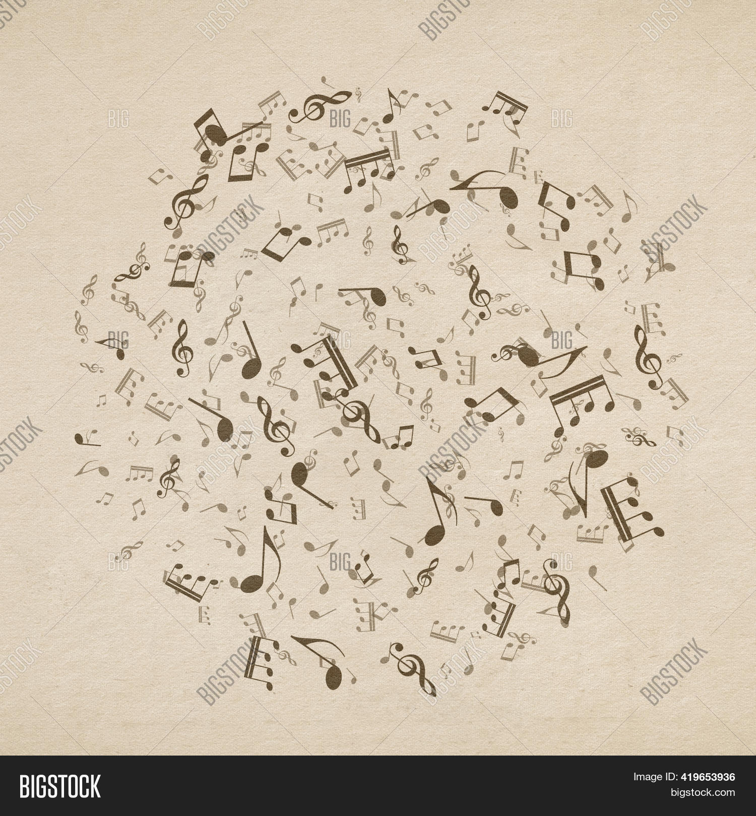 Vintage Music Notes Wallpaper