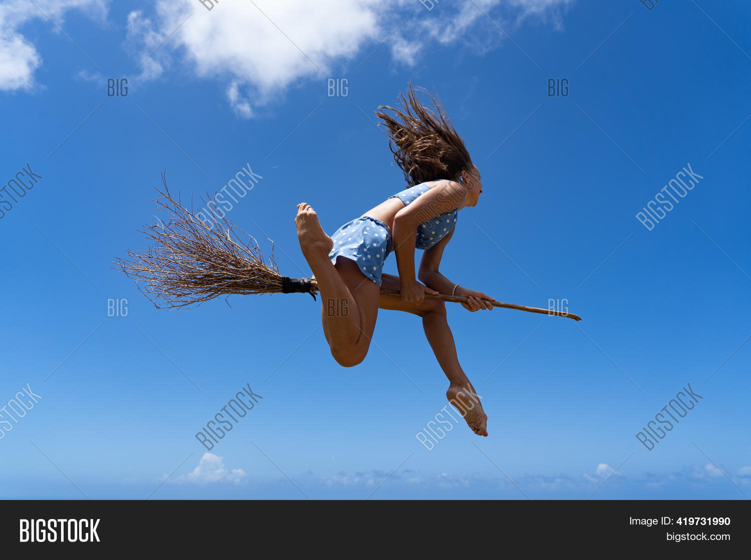 Young Woman On Broom Image & Photo (Free Trial) | Bigstock