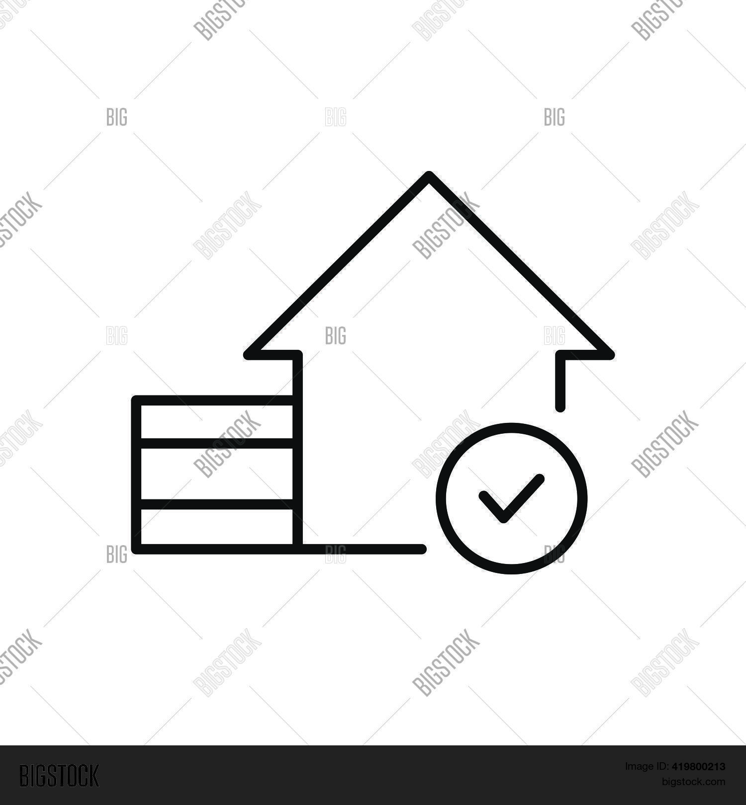 House Check Mark Icon Vector & Photo (Free Trial) | Bigstock