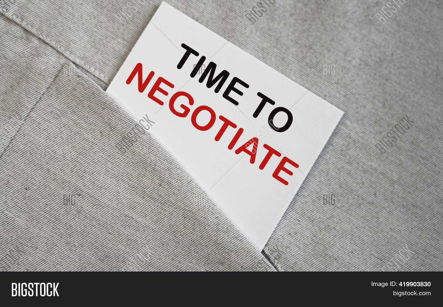 Time Negotiate Text On Image & Photo (Free Trial) | Bigstock