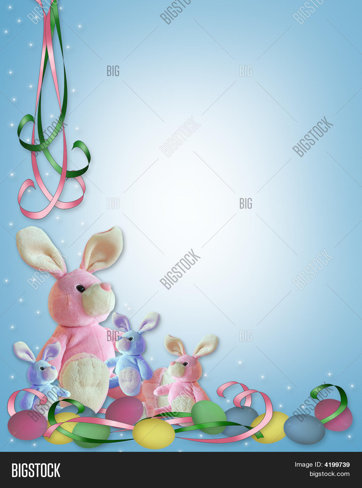 Easter Bunny Border Corner Design Image & Photo | Bigstock