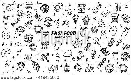Doodle Food Set 50 Vector & Photo (Free Trial) | Bigstock