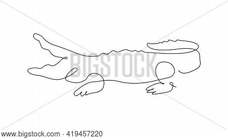 Crocodile One Line. Vector & Photo (Free Trial) | Bigstock