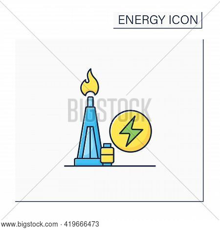 Gas Power Color Icon Vector & Photo (Free Trial) | Bigstock