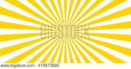 Sun Ray Vector Background. Radial Beam Sunrise Or Sunset Light Retro ...