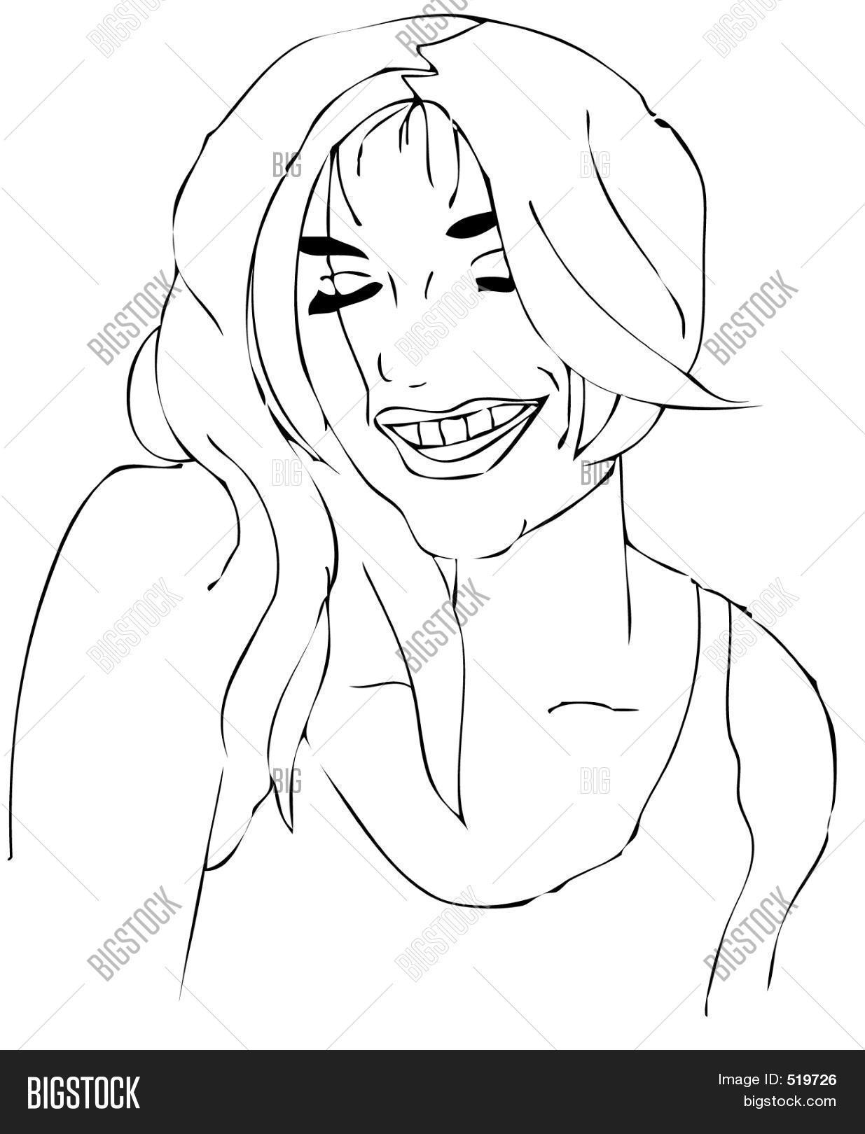 Woman Laughing Sketch Image & Photo (Free Trial) | Bigstock