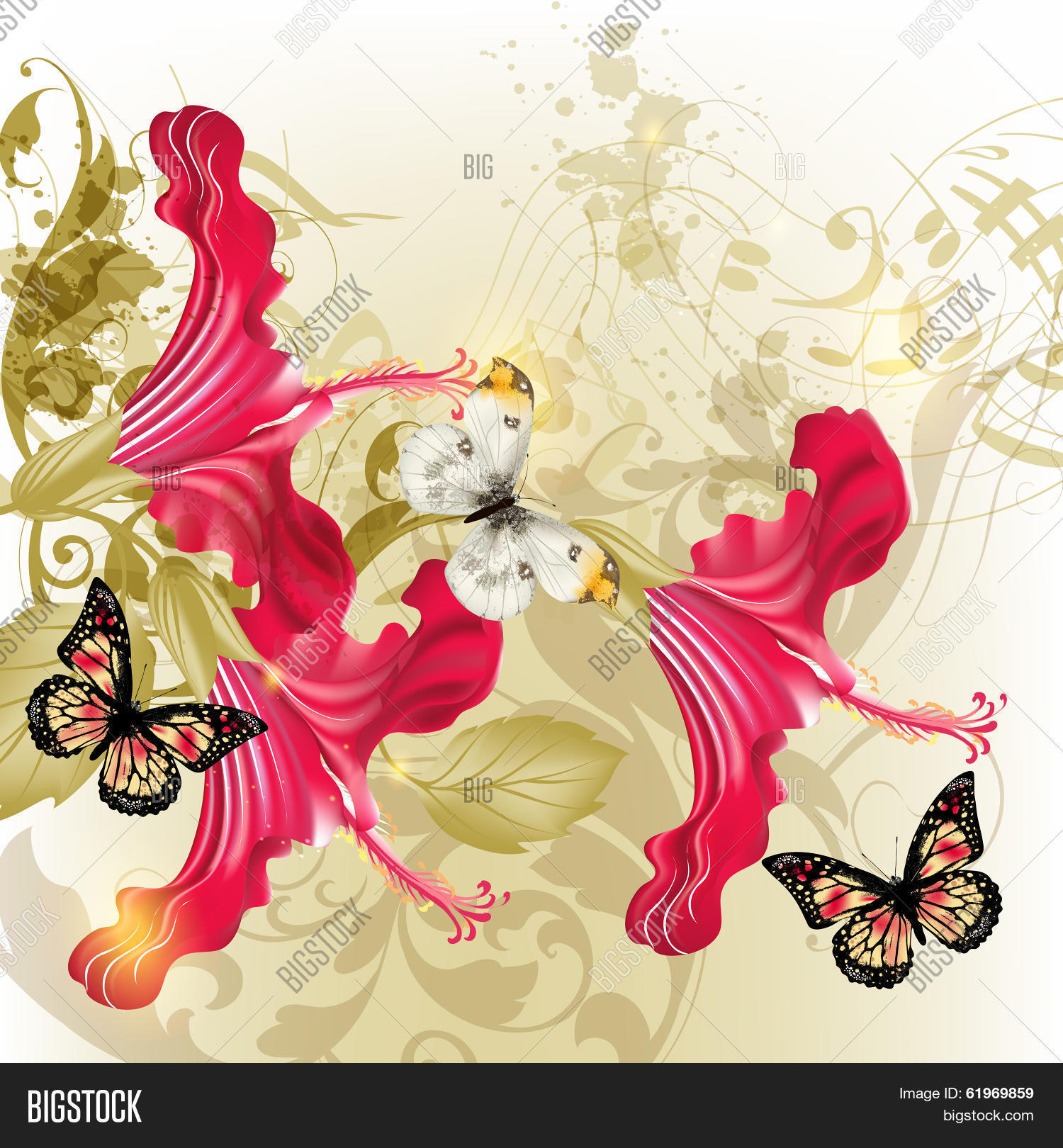 Floral Vector Vector & Photo (Free Trial) | Bigstock