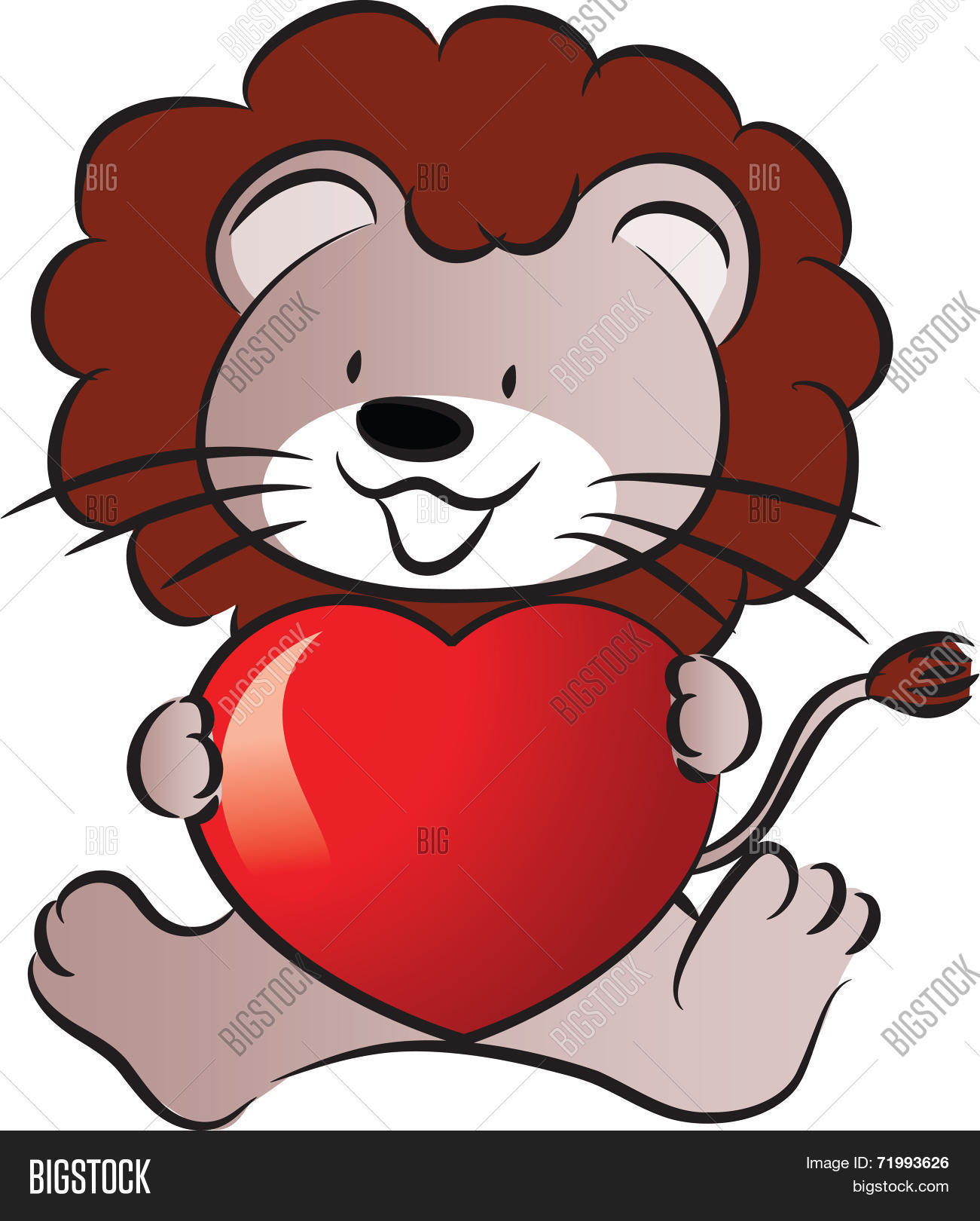 Lion Holding Heart Vector & Photo (Free Trial) | Bigstock