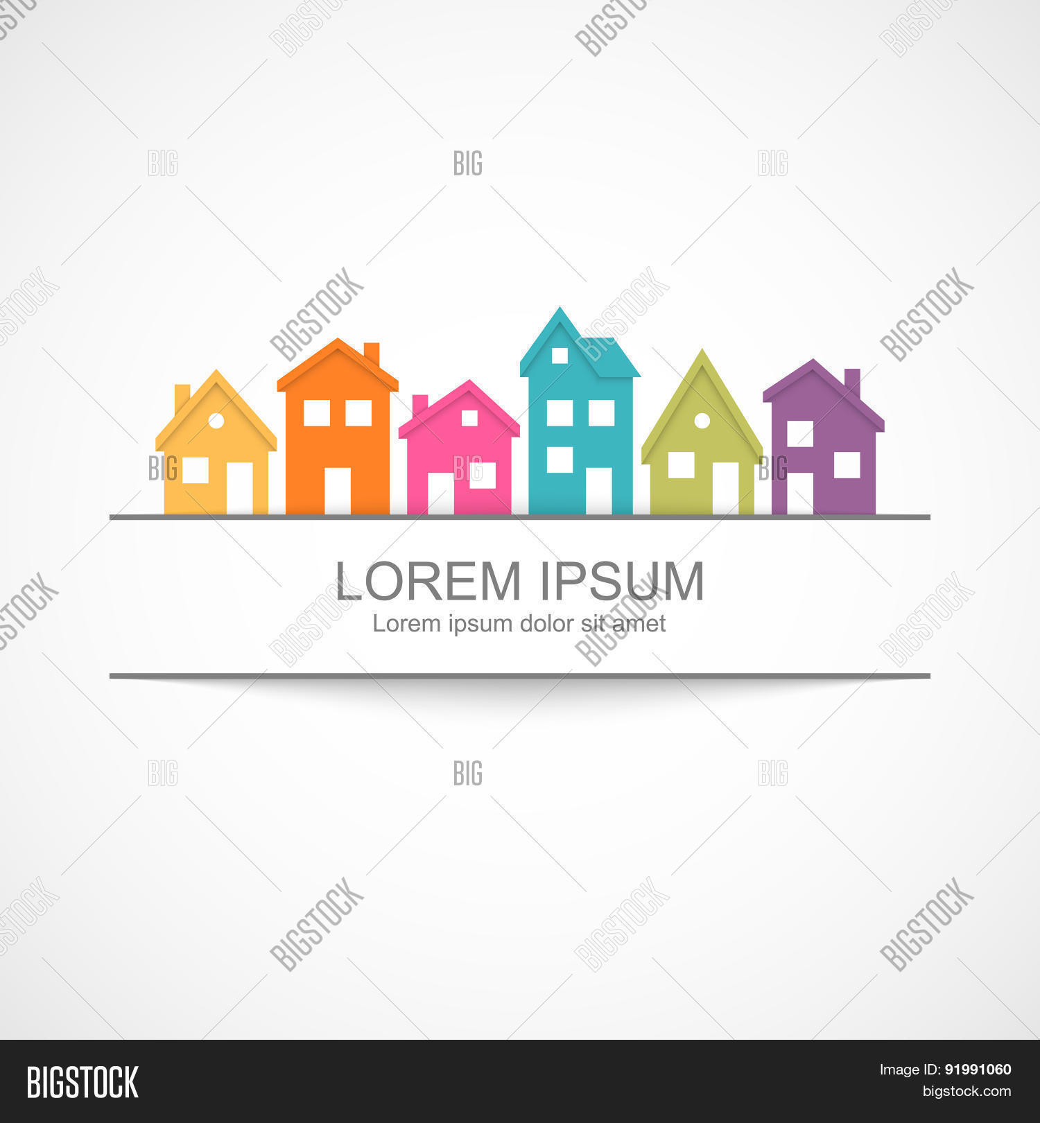 Suburban Homes Icon Vector & Photo (Free Trial) | Bigstock
