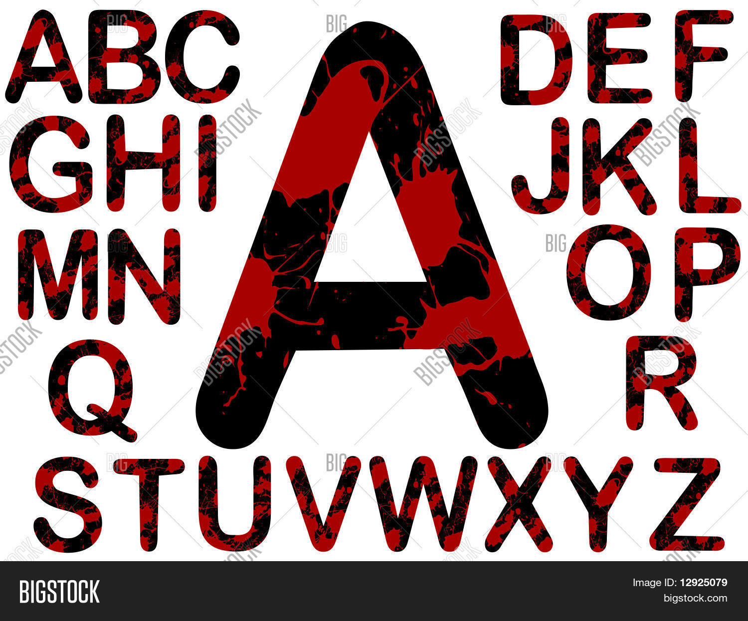 Alphabet - Black Red Vector & Photo (Free Trial) | Bigstock