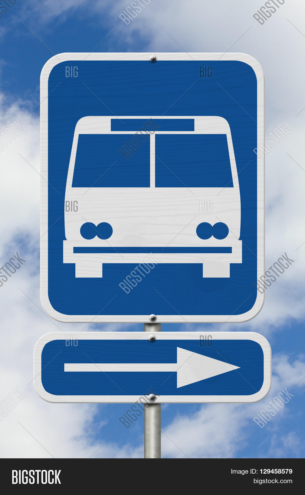 This Way Bus Stop Blue Image & Photo (Free Trial) | Bigstock