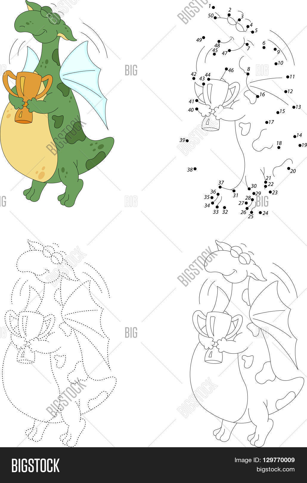 Cartoon Dragon Winner Vector & Photo (Free Trial) | Bigstock