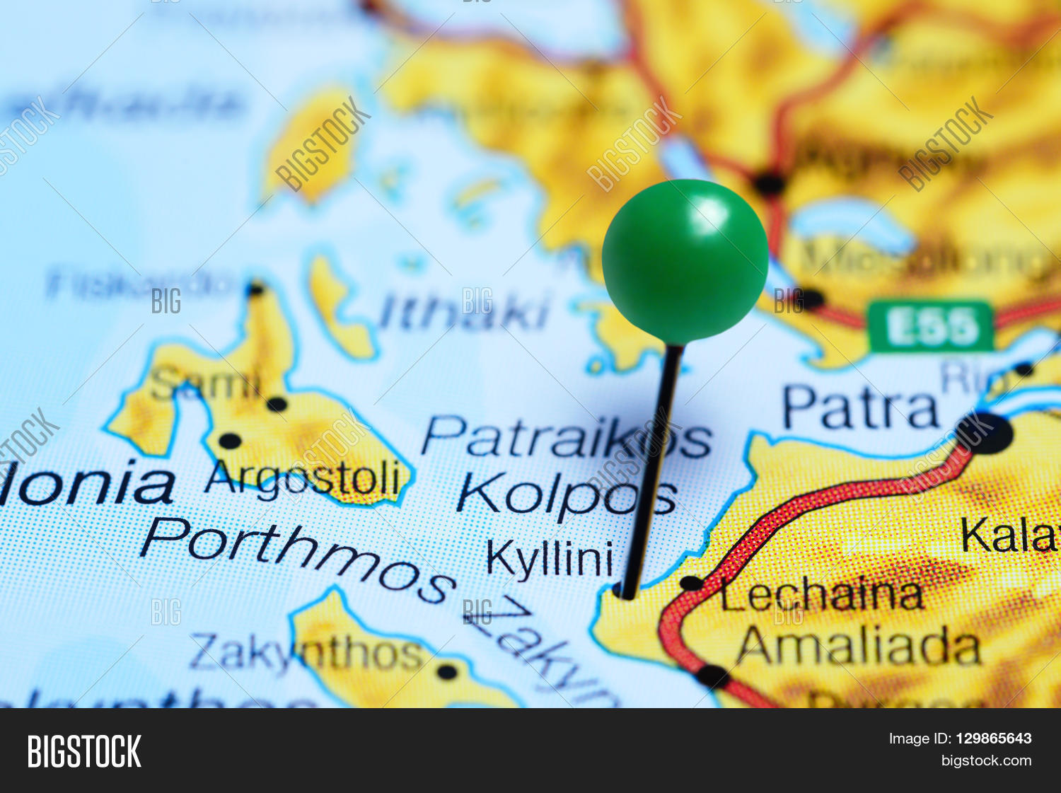 Kyllini Pinned On Map Image & Photo (Free Trial) | Bigstock