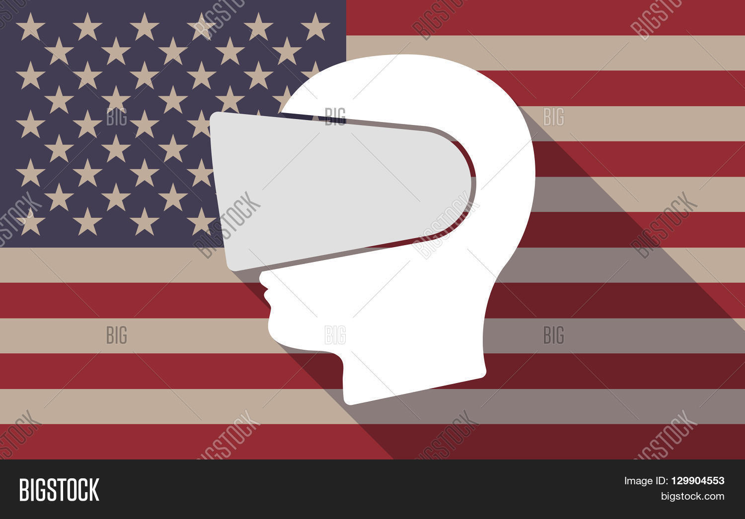 Long Shadow Usa Flag Vector & Photo (Free Trial) | Bigstock
