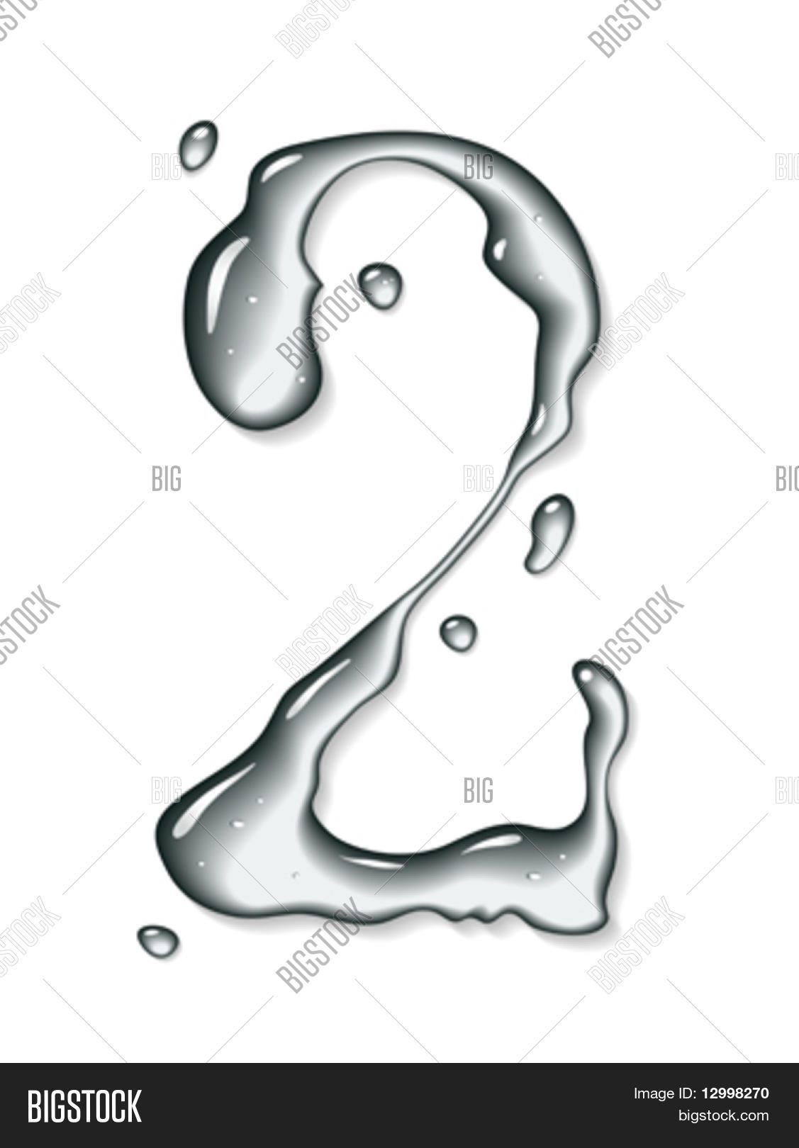 Vector Water Number 2 Vector & Photo (Free Trial) | Bigstock