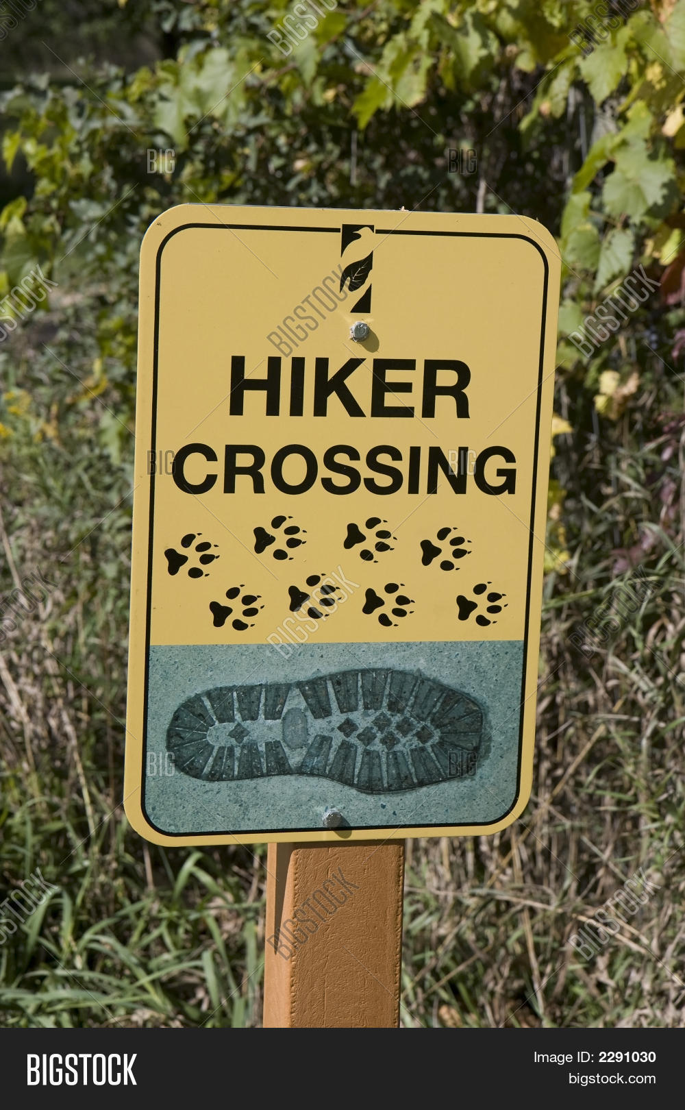 Hiker Crossing Sign Image & Photo (Free Trial) | Bigstock
