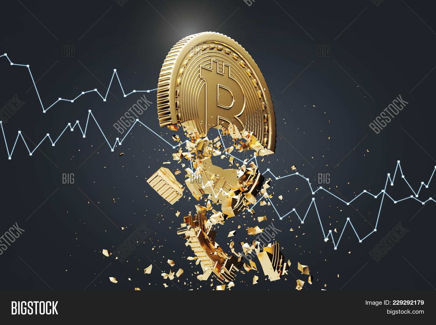 Gold Bitcoin Falling Image & Photo (Free Trial) | Bigstock