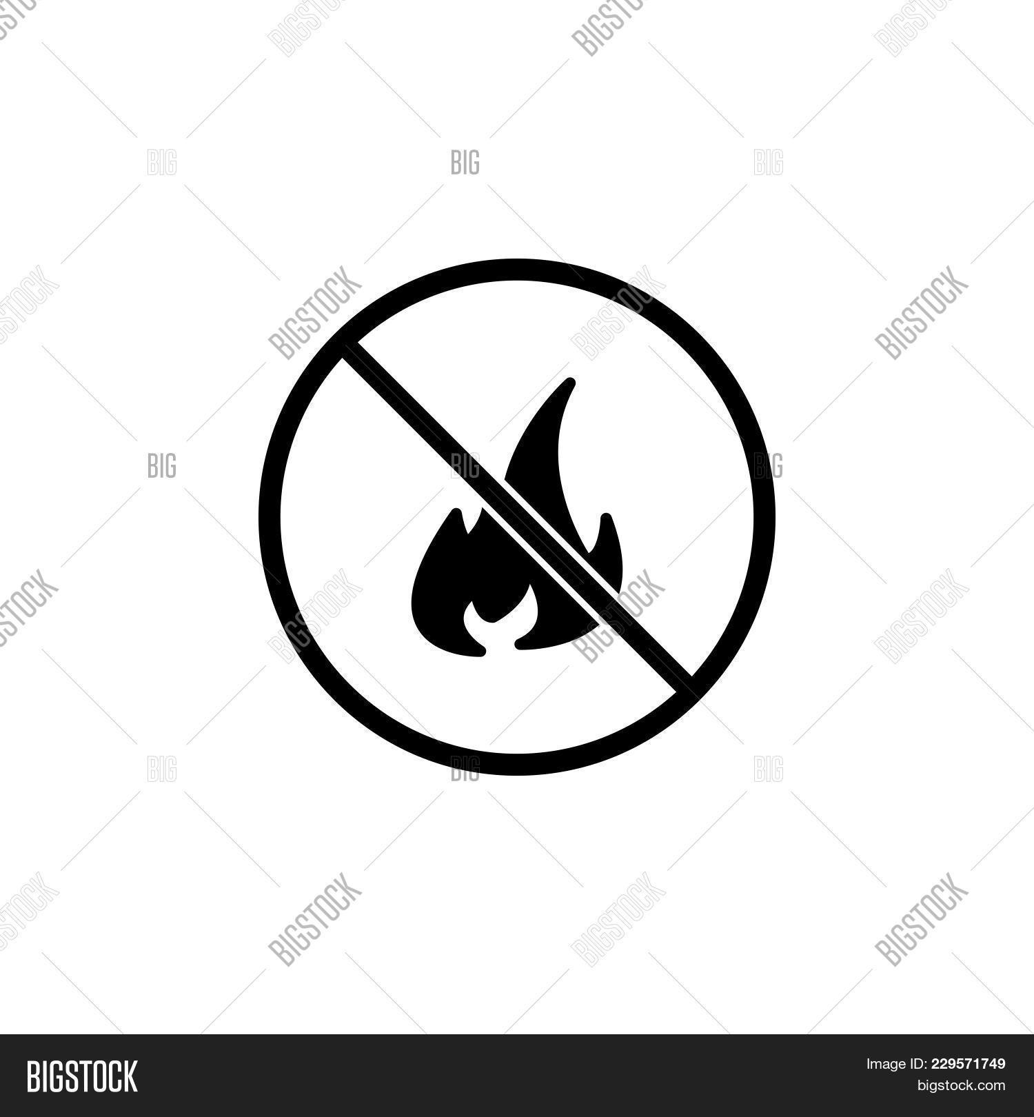 No Fire Sign Icon. Vector & Photo (Free Trial) | Bigstock