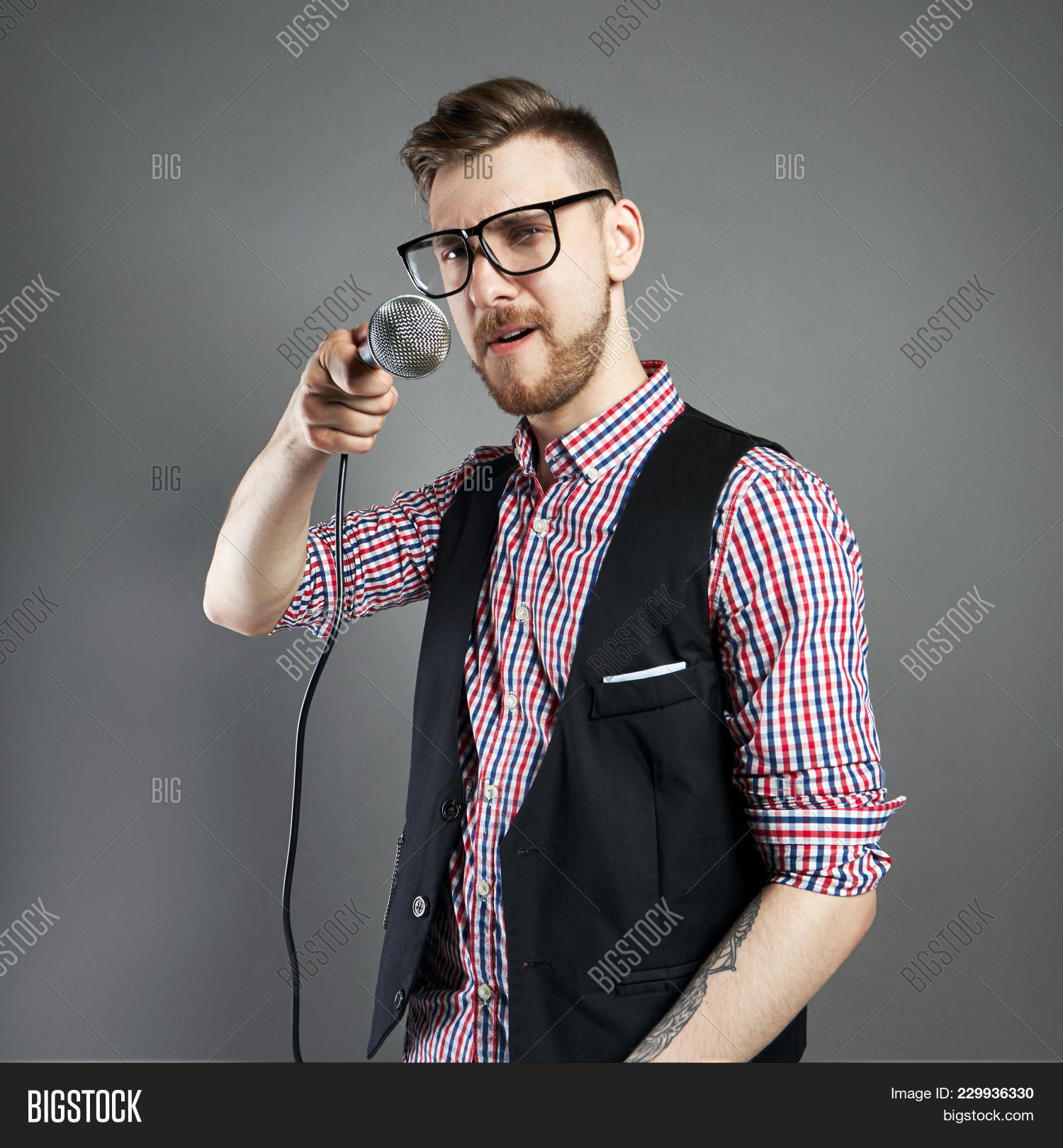 Karaoke Man Sings Song Image & Photo (Free Trial) | Bigstock