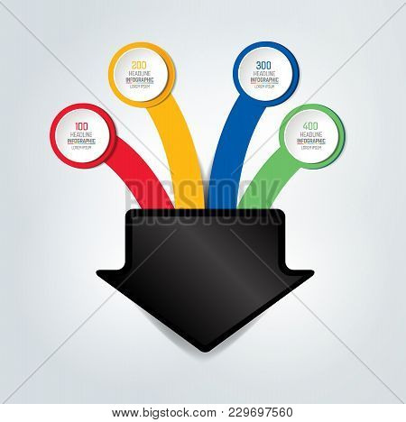 4 Arrows Merging Into Image & Photo (Free Trial) | Bigstock