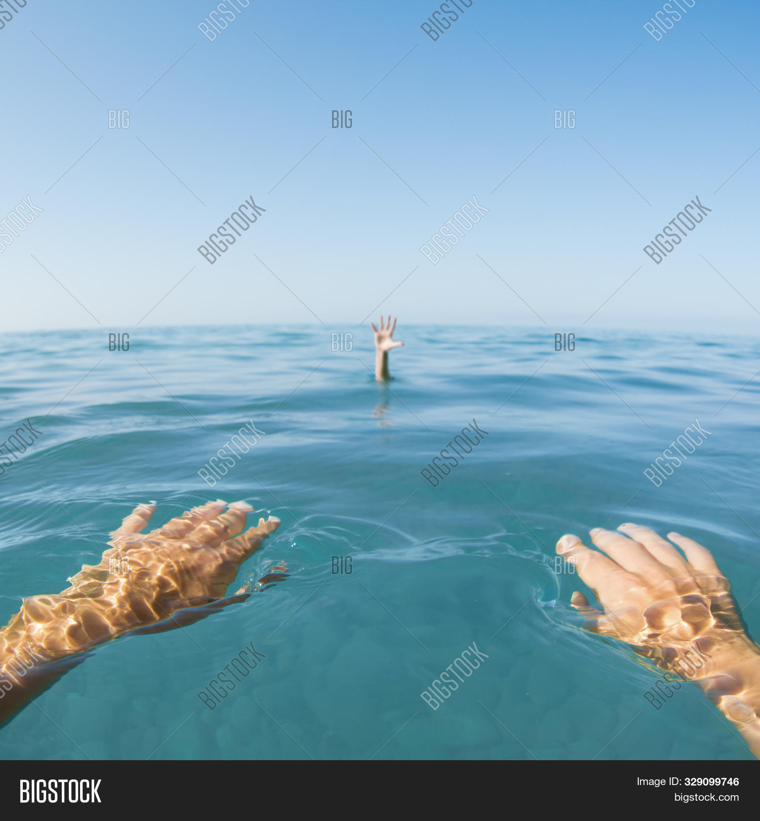 Man Drowning In Water
