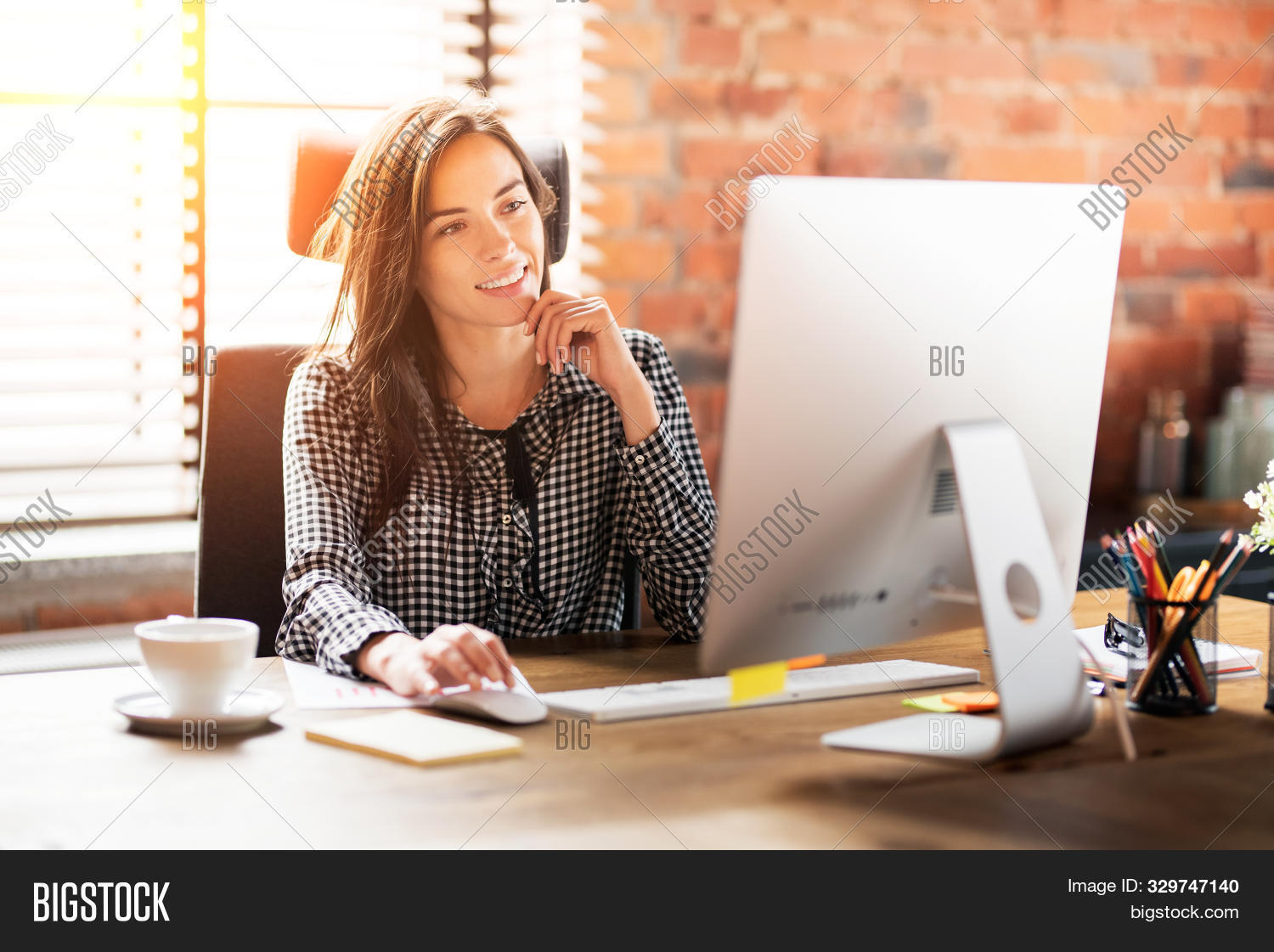 Woman Working Computer Image & Photo (Free Trial) | Bigstock