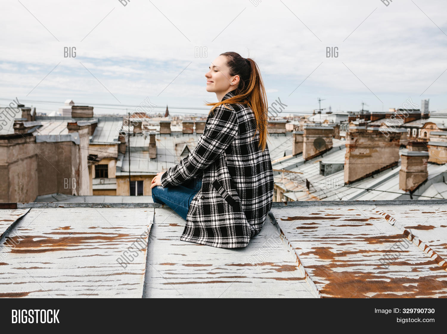 Girl On Roof House Image & Photo (Free Trial) | Bigstock