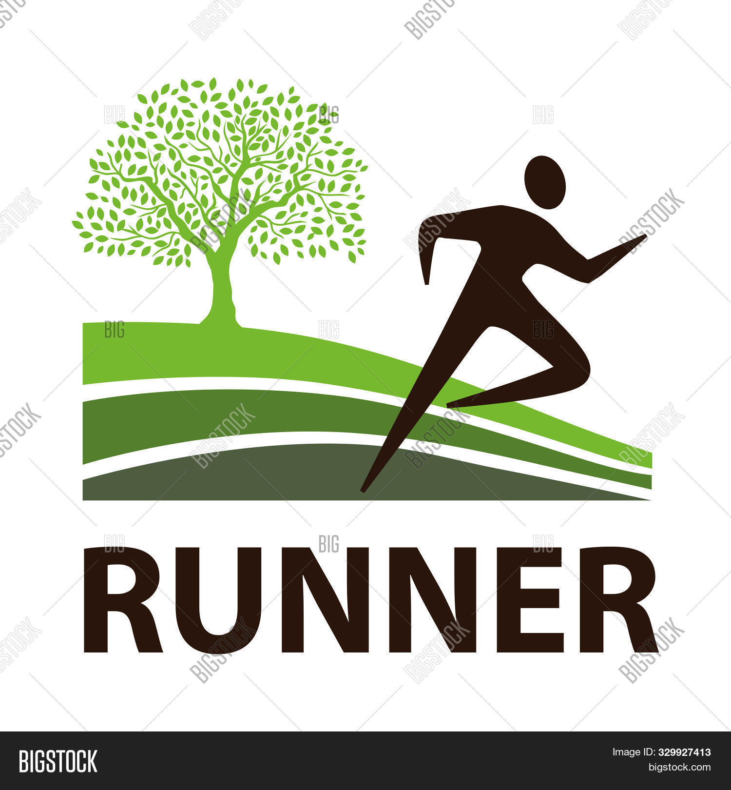 Running Man Green Vector & Photo (Free Trial) | Bigstock