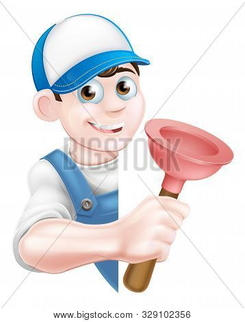 Cartoon Plumber Man Vector & Photo (Free Trial) | Bigstock