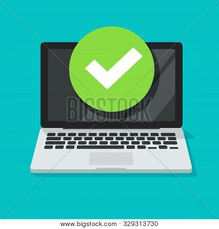 Laptop Checkmark Tick Vector & Photo (Free Trial) | Bigstock