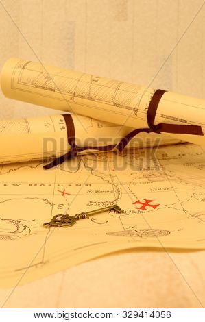 Old Fashioned Map Key Image & Photo (Free Trial) | Bigstock