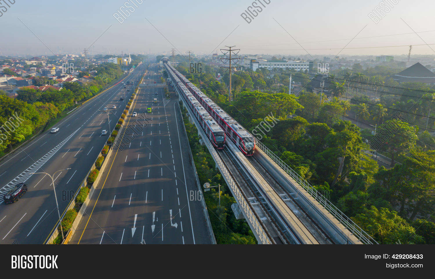 Aerial View Lrt Train Image & Photo (Free Trial) | Bigstock