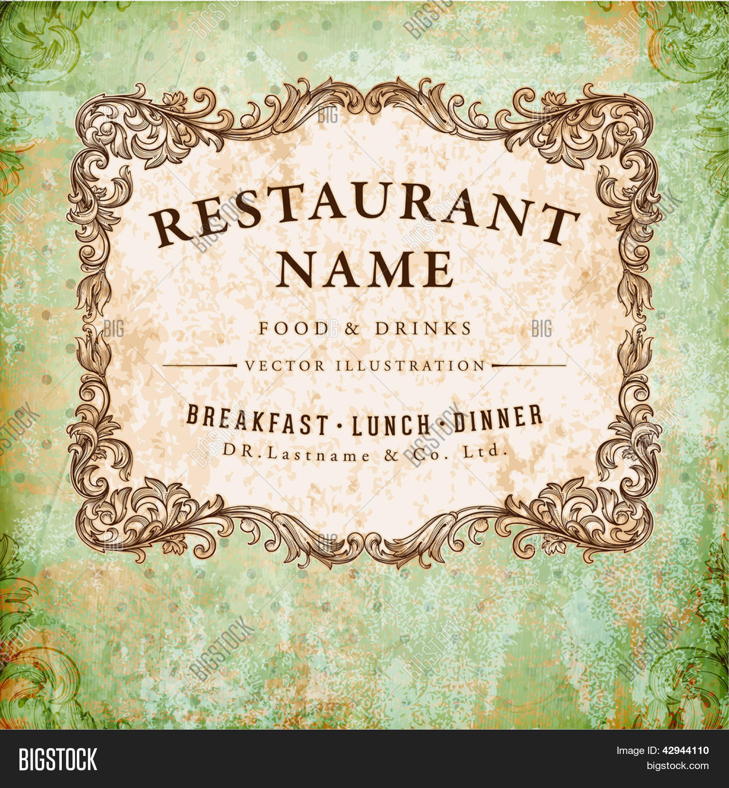 Restaurant Label Vector & Photo (Free Trial) | Bigstock