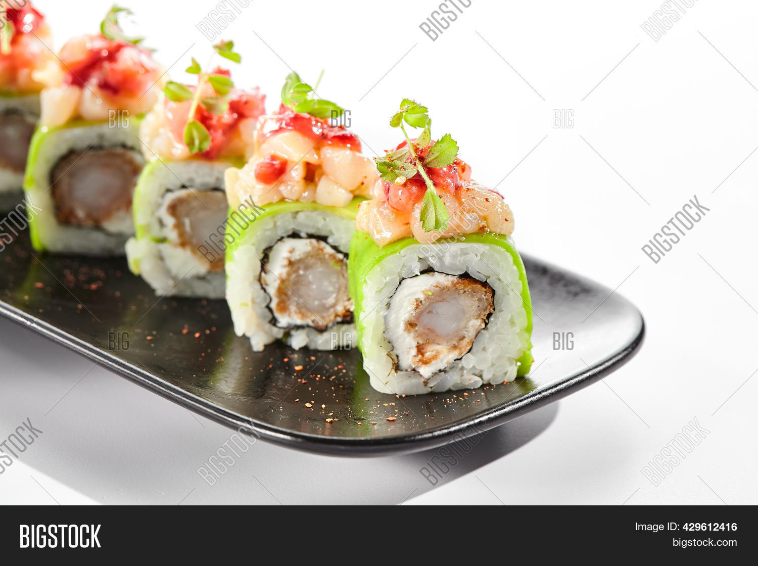 Shrimp Sushi Roll On Image & Photo (Free Trial) | Bigstock