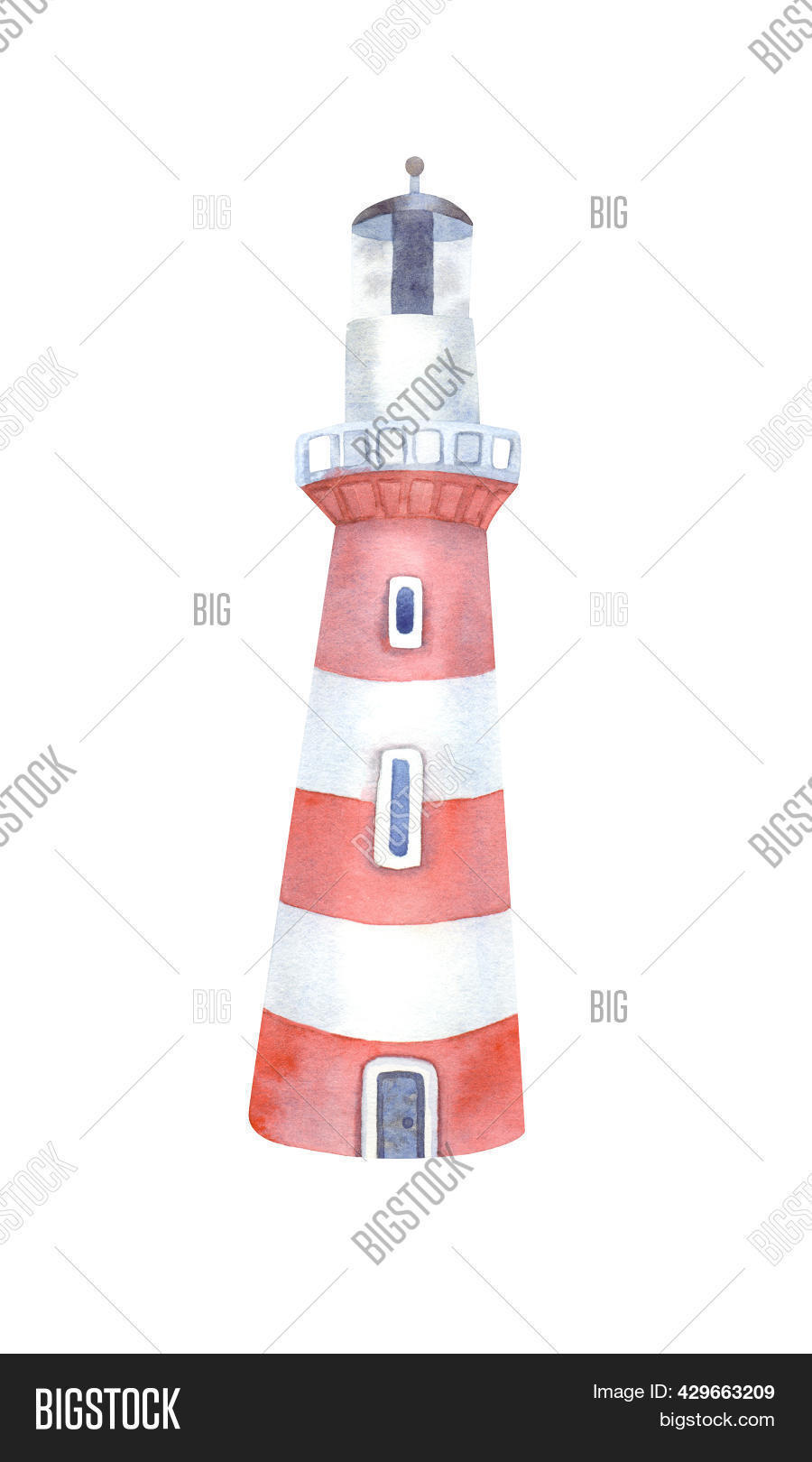 Watercolor Lighthouse Image & Photo (Free Trial) | Bigstock
