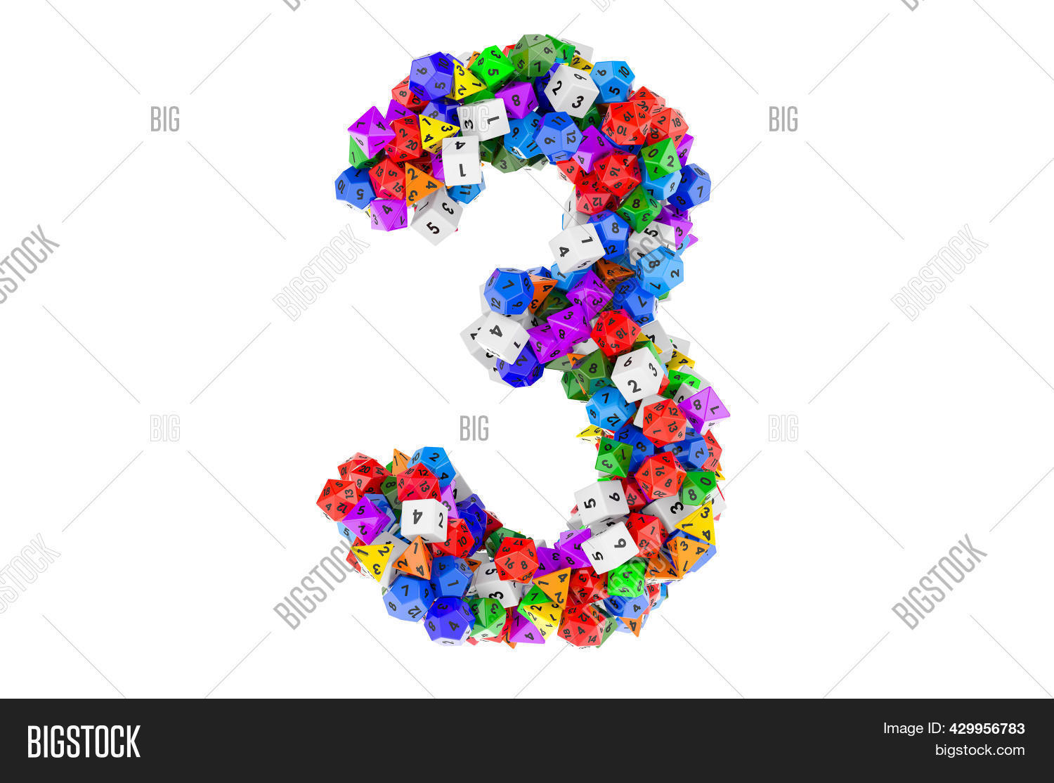 Number 3, Colored Image & Photo (Free Trial) | Bigstock