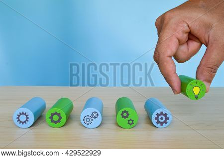 Wooden Block Cogwheel Image & Photo (Free Trial) | Bigstock