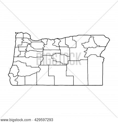 Outline Map Oregon Vector & Photo (Free Trial) | Bigstock