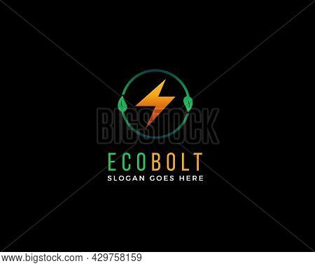 Eco Energy Logo Vector Icon Illustration, Natural Power Logo With Leaf ...