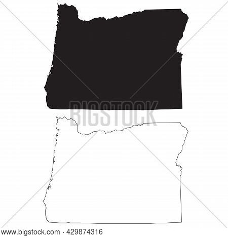 Oregon Black Map On Image & Photo (Free Trial) | Bigstock