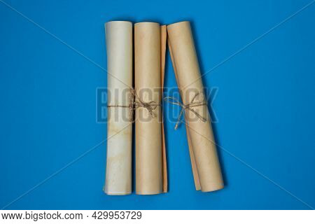 Old Scrolls On Blue Image & Photo (Free Trial) | Bigstock