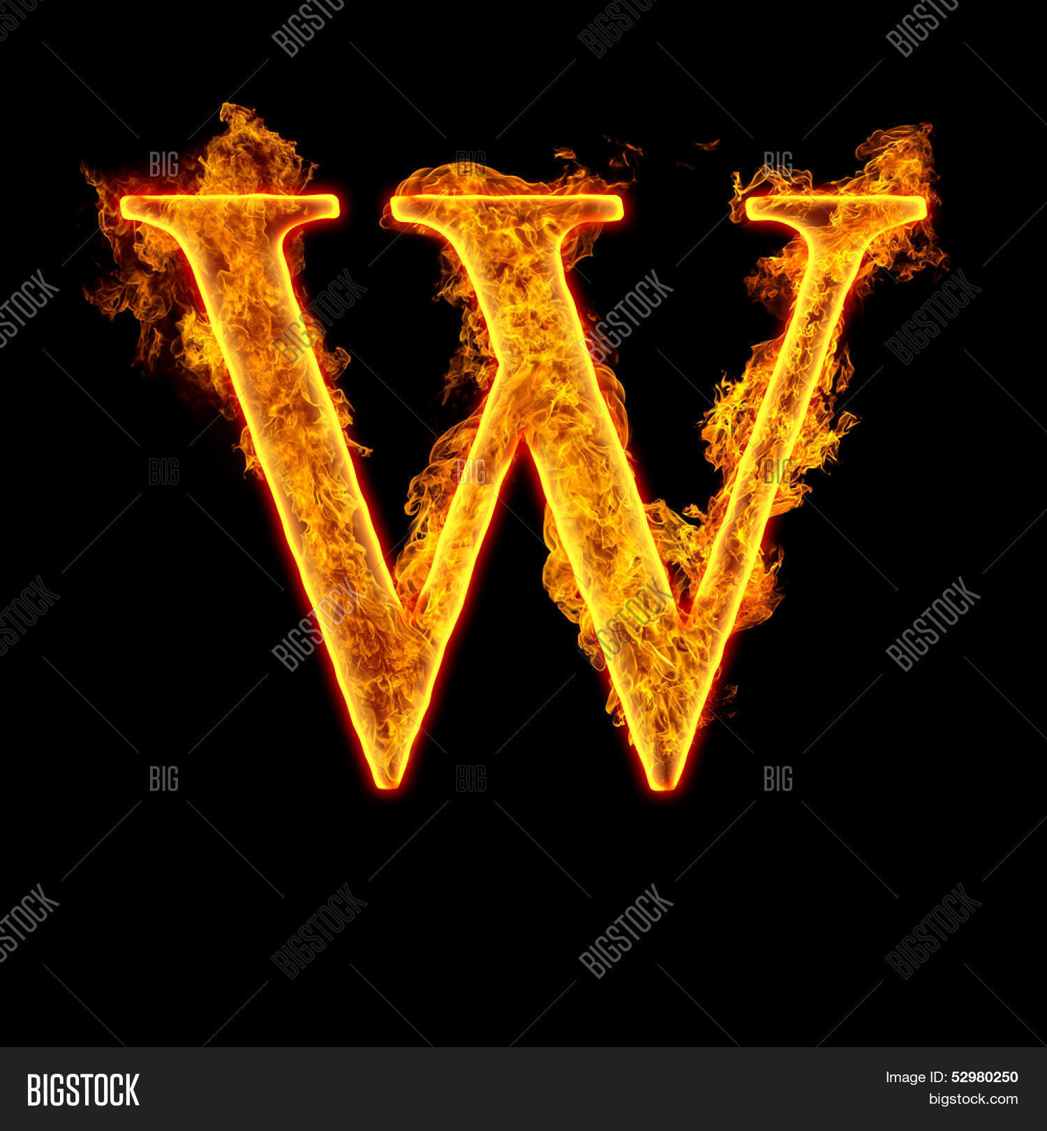 Fire Alphabet Letter W Image & Photo (Free Trial) | Bigstock