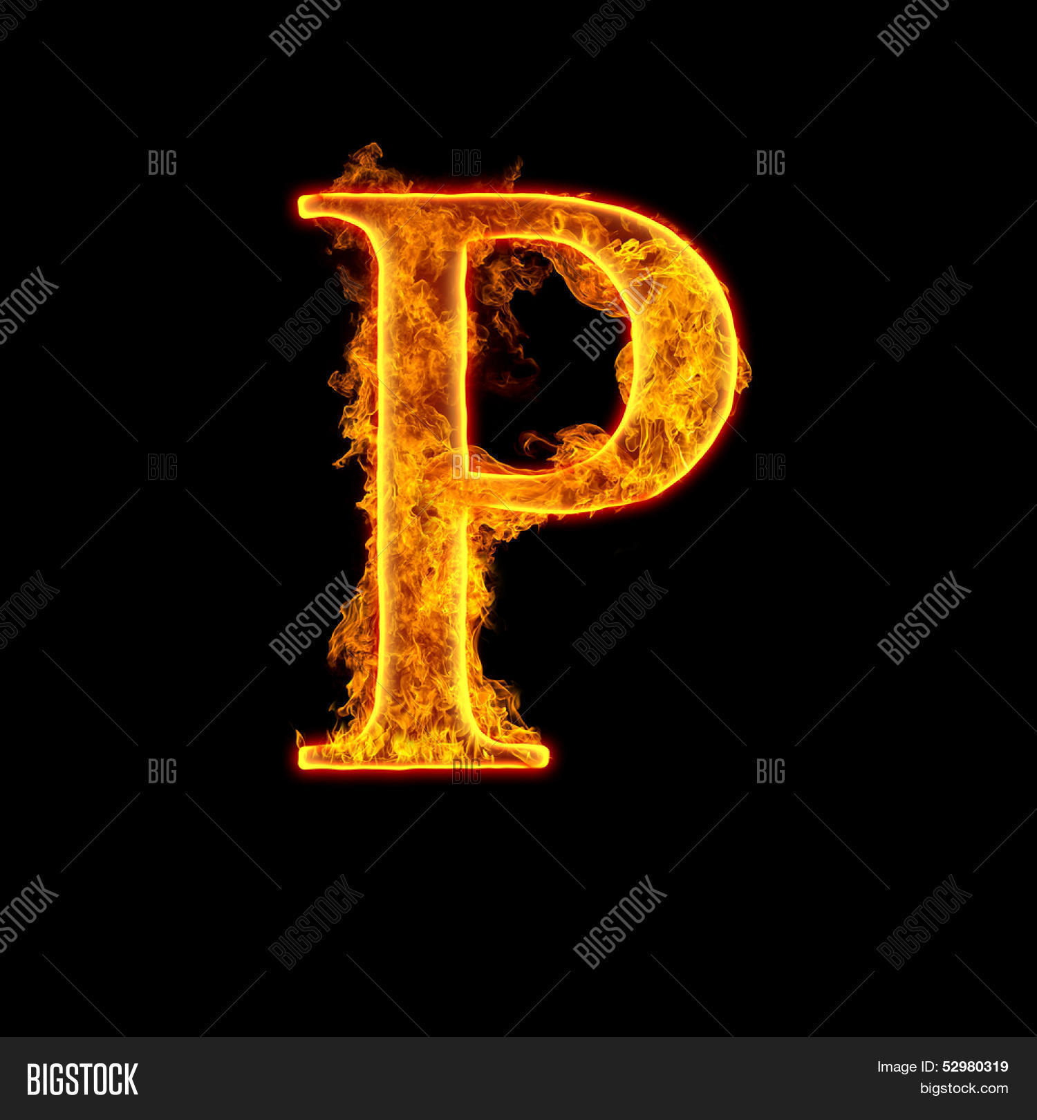 Fire Alphabet Letter P Image & Photo (Free Trial) | Bigstock